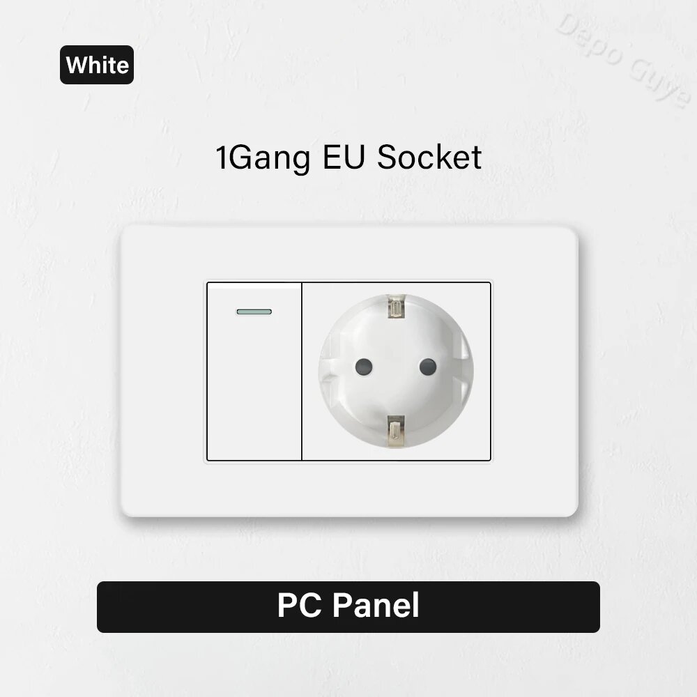1Gang EU розетка DepoGuye, белый цвет