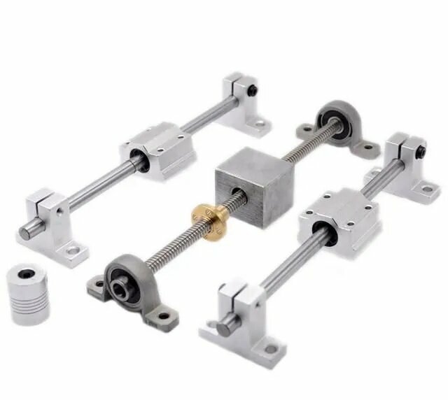 Комплекты направляющих T8 для 3D-принтера, длина 500мм , Шаг 1мм, линейный вал 8*500 мм, KP08 , SK8, Корпус гайки, муфта