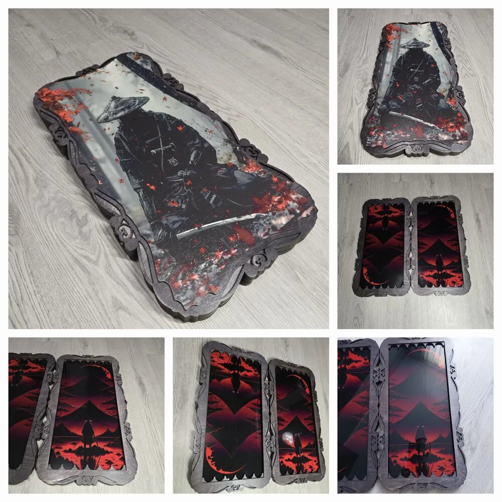 Нарды большие, ручной работы со стеклом, покрыты лаком