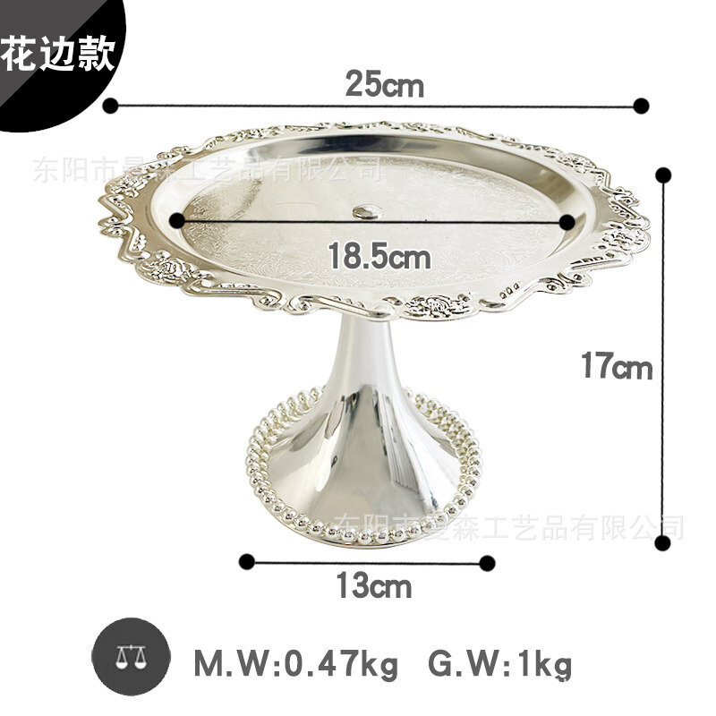Европейский стиль металлическая тарелка для торта свадебная вечеринка десертный стол реквизит высокая тарелка для димсама фруктовая тарелка домашний декор орнамент