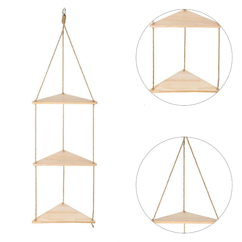 Макраме-полка настенная трёхъярусная