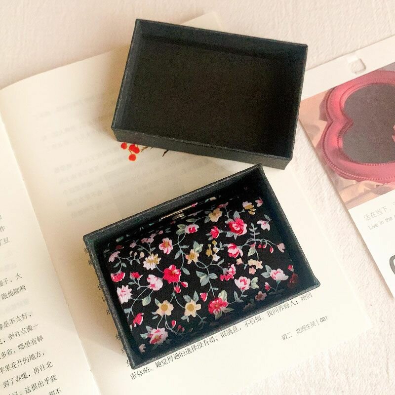 Портативный футляр для помады с зеркалом, миниатюрная подарочная коробка ручной работы в японском винтажном стиле, защитный чехол для помады.