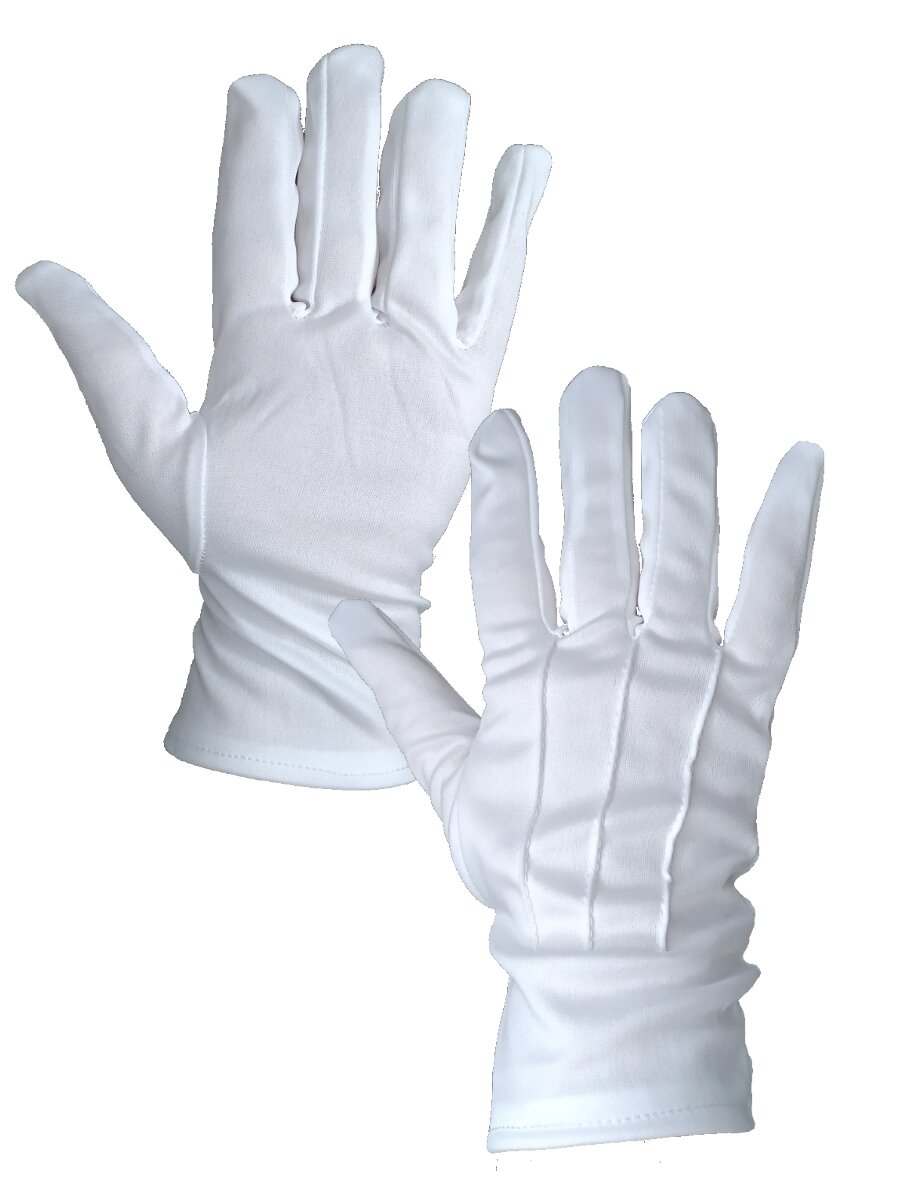 Перчатки для ухода за кожей рук, полиэстер, белые, 1 пара, размер L