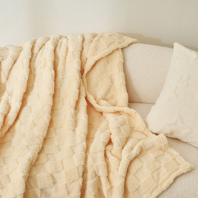 Одеяло из молочного бархата класса А, офисное одеяло для сна, маленькое одеяло, покрывало для дивана, фланелевое вафельное бархатное одеяло, тонкое одеяло для кондиционера, кровать 4