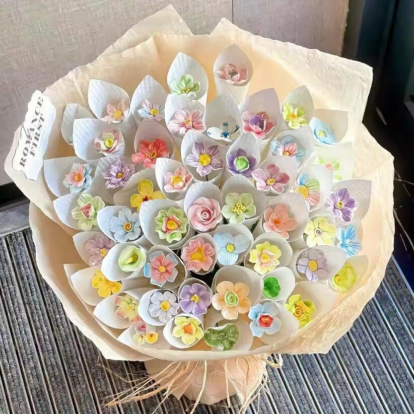 Керамический букет готовый продукт Цзиндэчжэнь подарок на год для лучшей подруги девочки креативный подарок на Новый год и день рождения для девушки