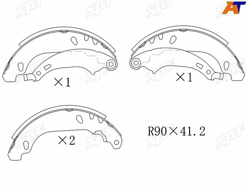 . SAT Тормозные колодки барабанные задние для RENAULT LOGAN 04-/SANDERO 09- без ABS