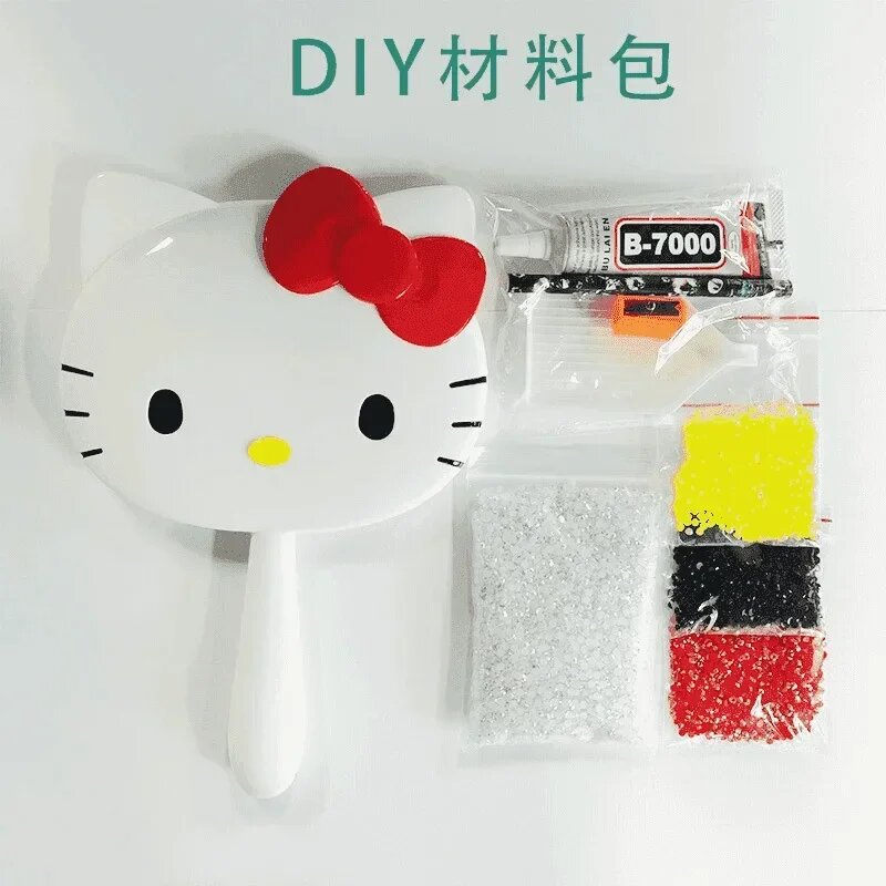 Sanrio Hello Kitty Зеркало с ручкой, Белый, DIY A