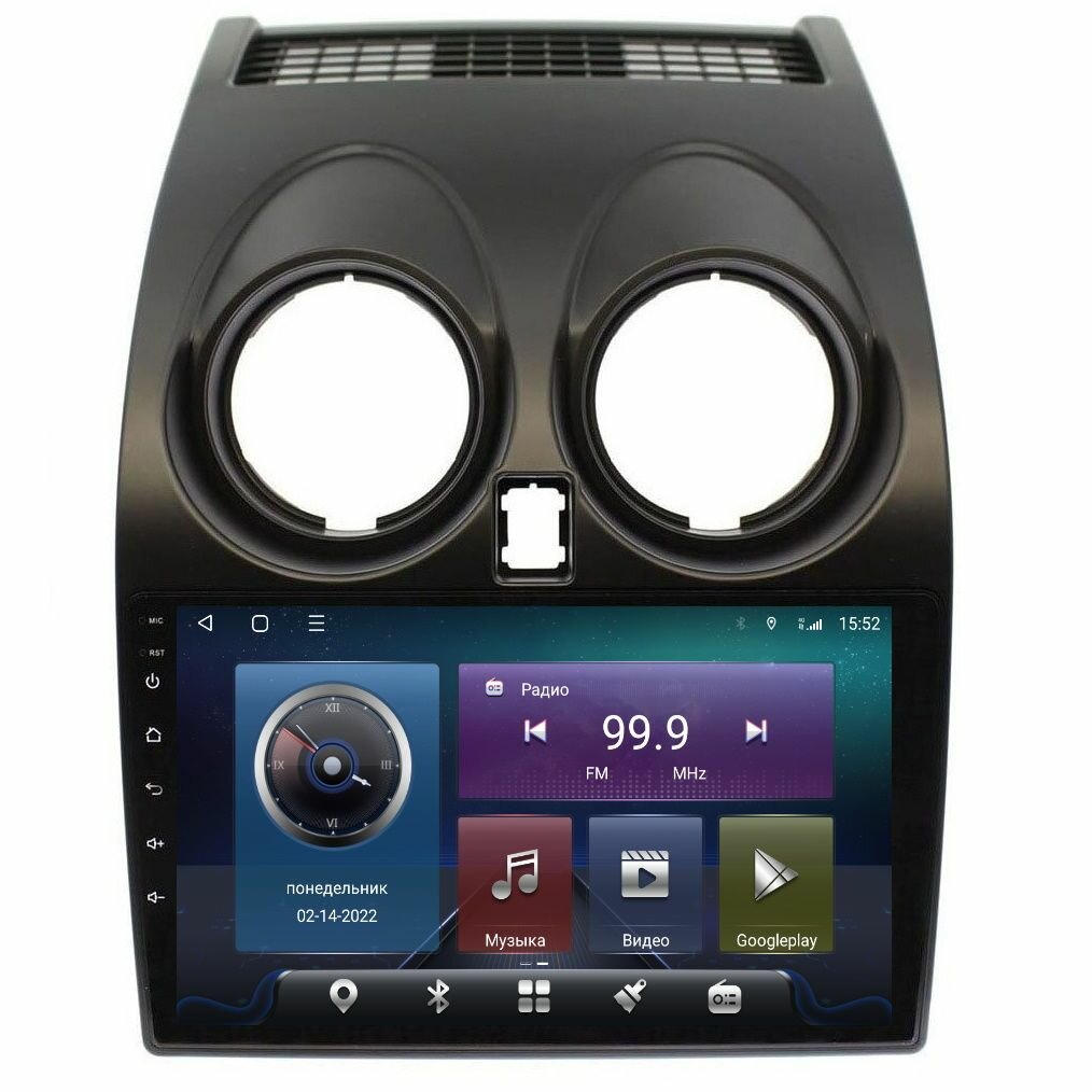 Магнитола CRS-300 Nissan Qashqai J10 2008-2013 с Android 14, Процессор 8 ядер, 6/128Gb, Carplay, DSP, 4G(Sim)