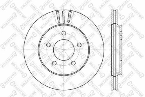 Диск тормозной передний CHRYSLER VOYAGER 2.4-3.8 2.5TD 90- STELLOX 60209301V_SX