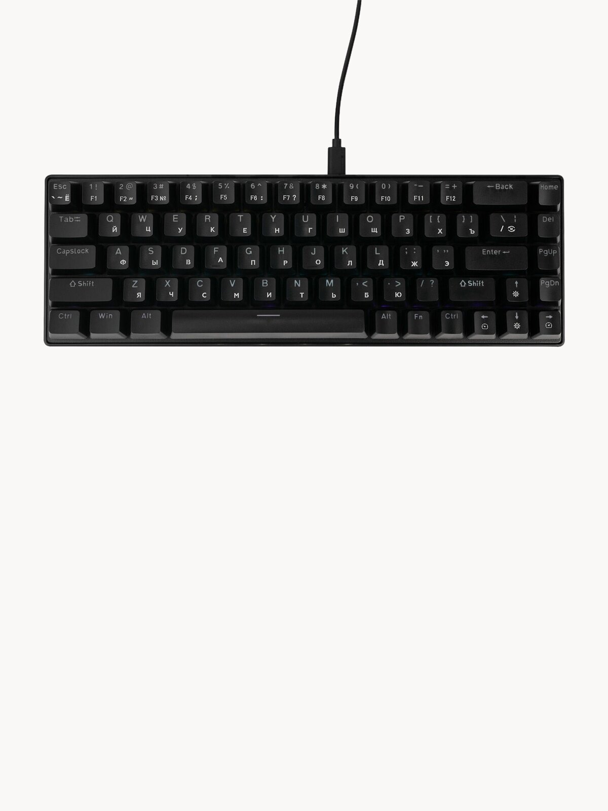 Клавиатура игровая механическая с разноцветной подсветкой проводная 60%