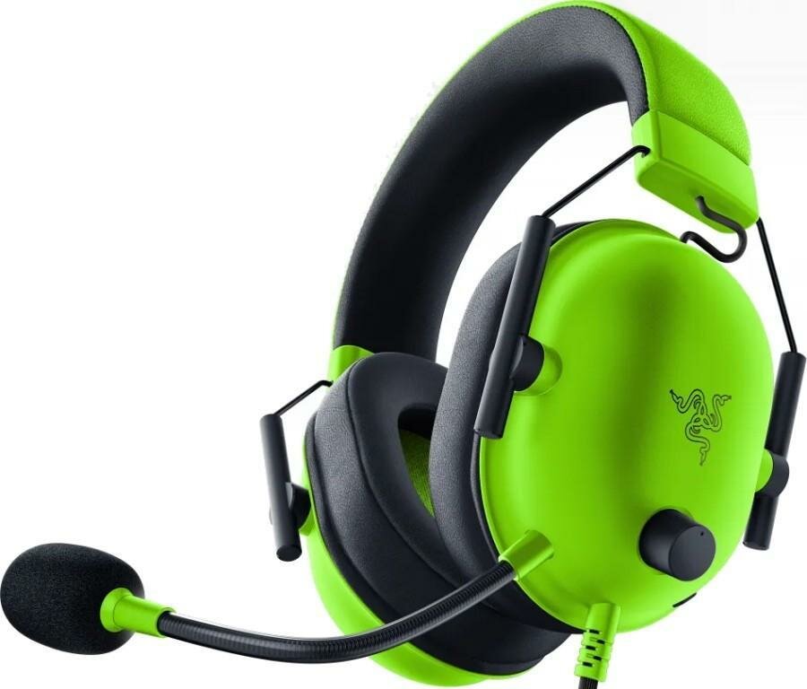 Гарнитура проводная Razer Blackshark V2 X, черно-зеленый, 3.5 mm, игровые, RZ04-03240600-R3M1