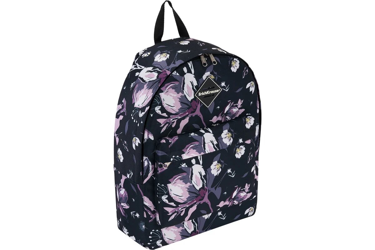 Рюкзак ErichKrause EasyLine Bloom 17 L синий из водоотталкивающего полиэстера для городских прогулок и учебы