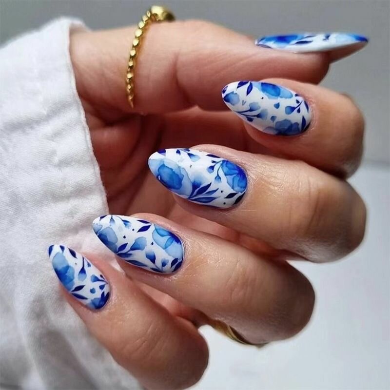 Накладные Ногти С Дизайном ( 24 Типсы + Клей )(шоколадный)