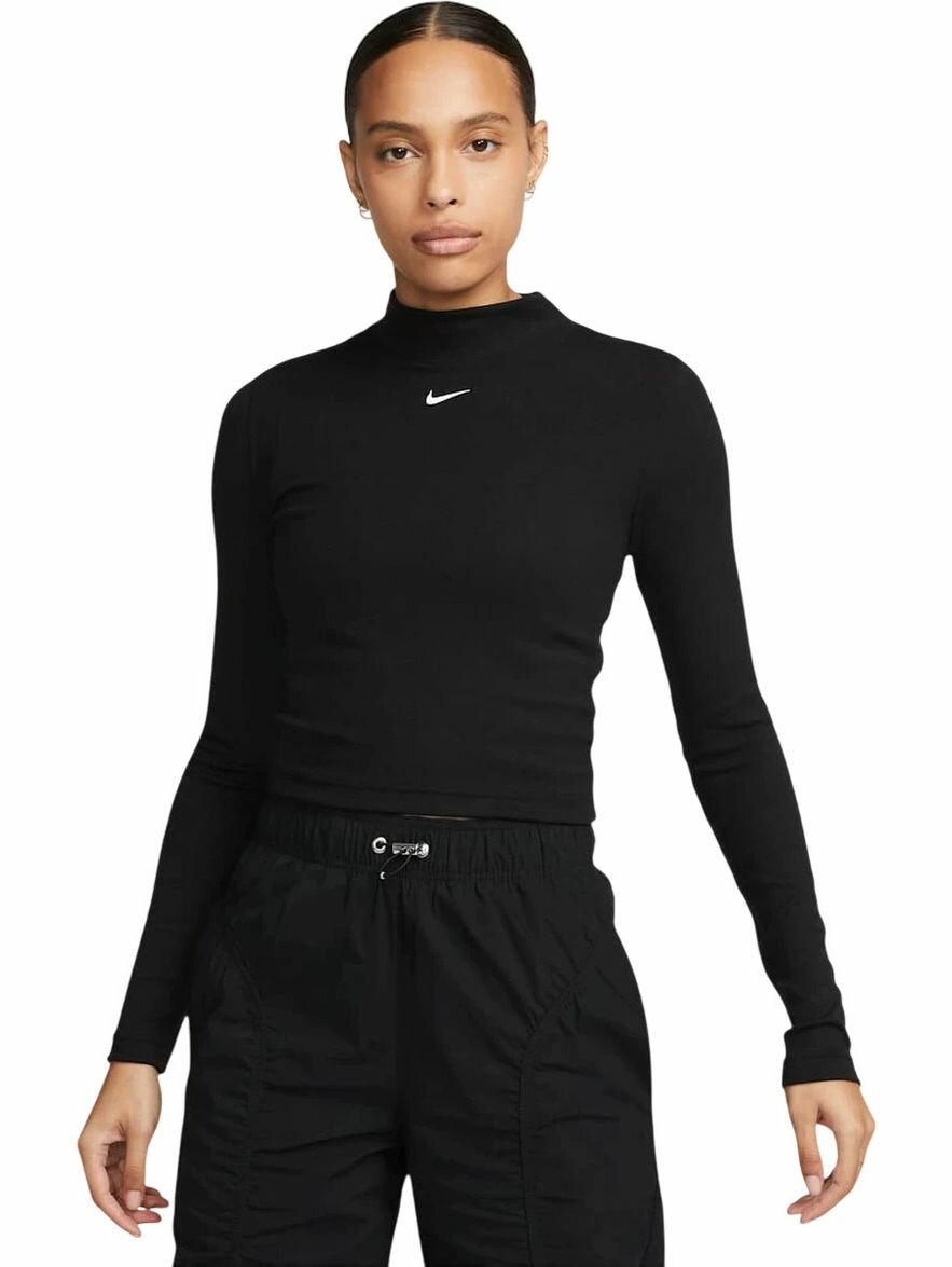 Лонгслив Essential Ribbed Mock-Neck Long-Sleeve Top