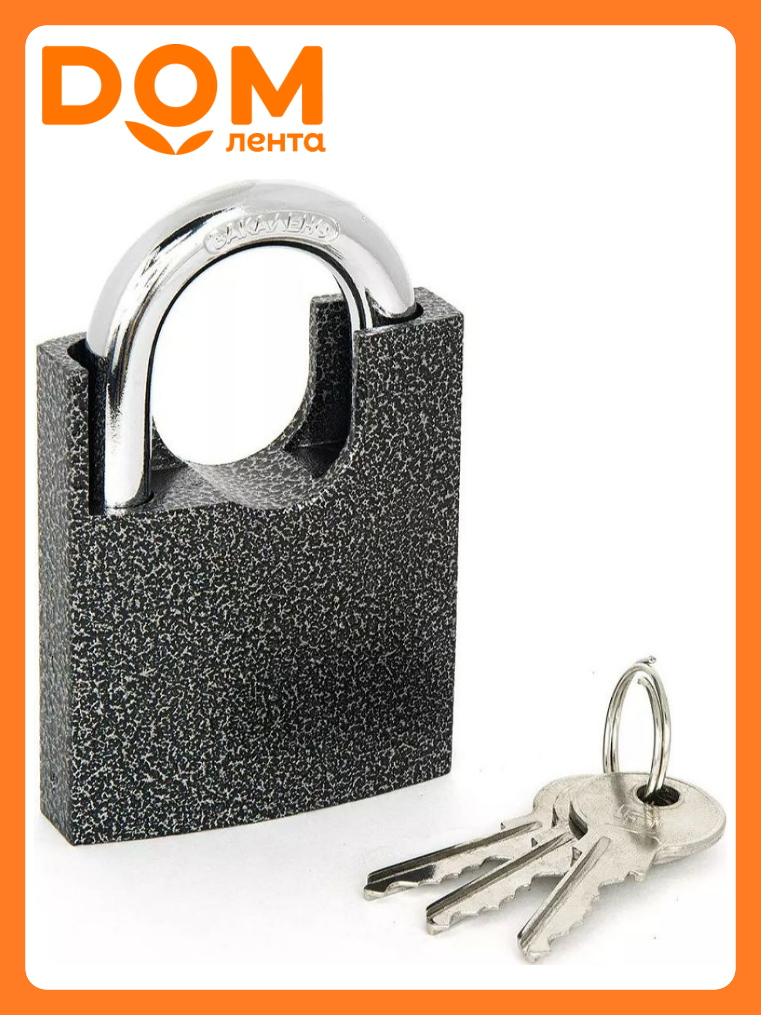 Замок навесной Palladium 507F-60, серый, чугунный корпус, автоматическое запирание, 3 ключа