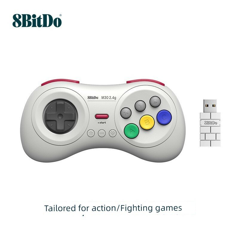 8Bitdo M30 MDmini 2.4G Беспроводной геймпад для Nintendo Switch, PC и Sega MDmini - Белый
