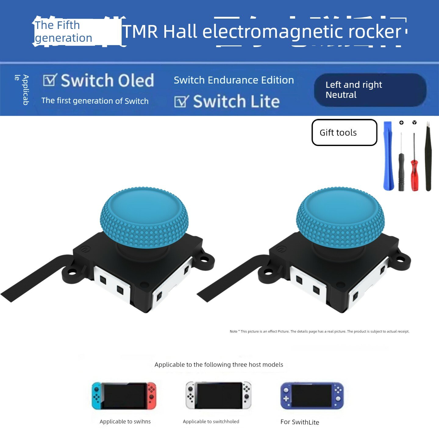 TMR Hall Effect Joystick для Nintendo Switch Joycon - Синий, 2 шт. Набор для ремонта