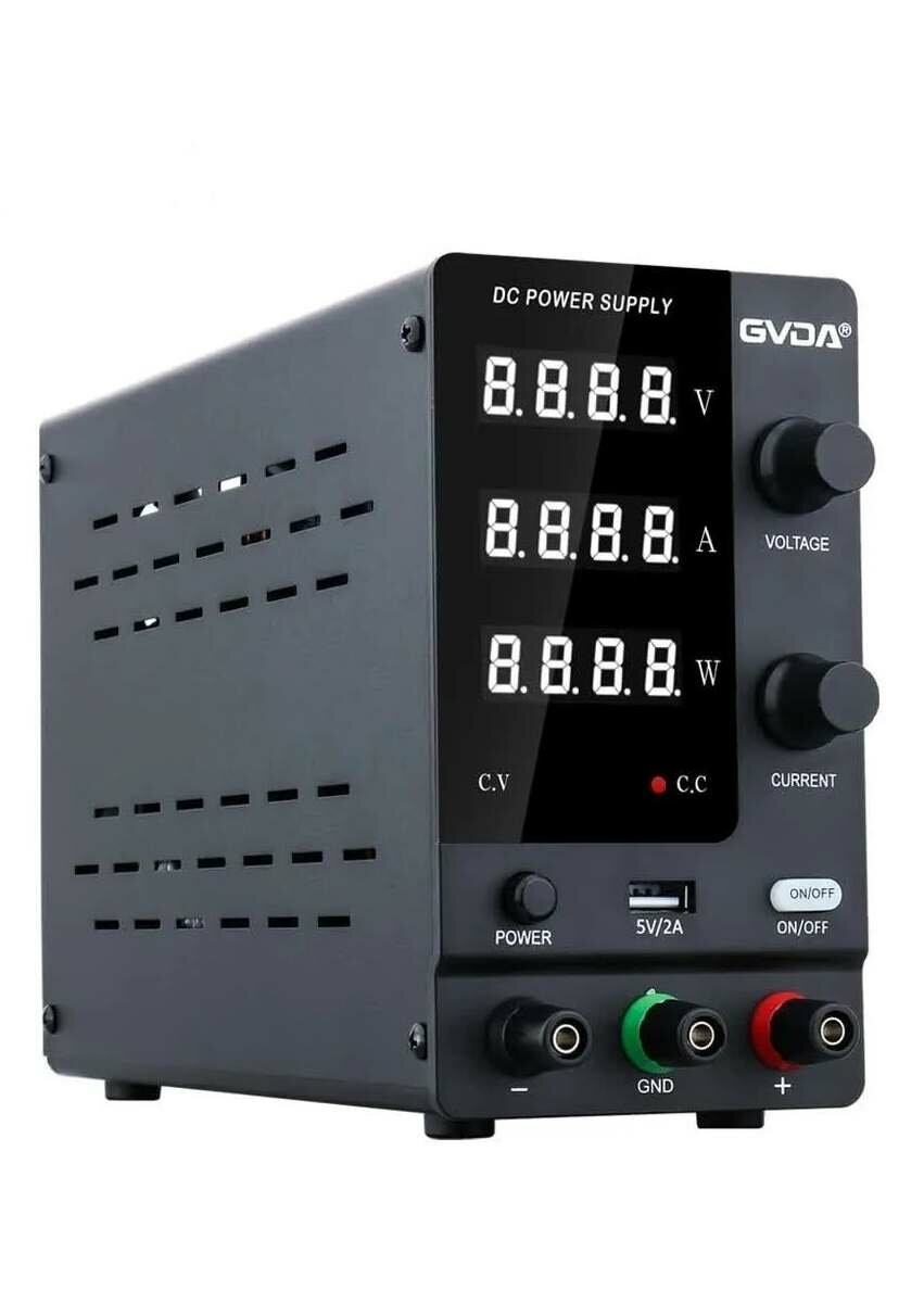 Блок питания GVDA A3010, лабораторный, 30В, 10А, цифровой, чёрный