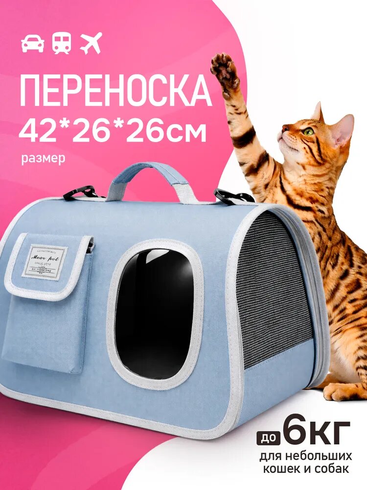 Большая переноска для крупных кошек и собак средних пород