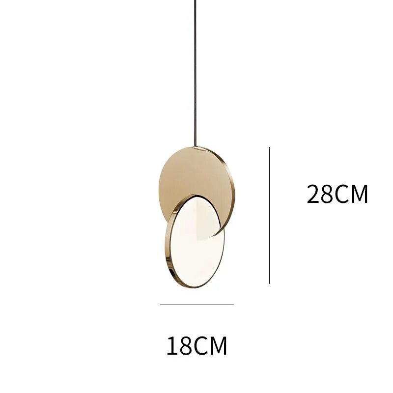 Современная металлическая LED-люстра, 18 Вт, золотая, подвесная, для столовой и спальни, диаметр 180 мм, высота 300 мм — фото 1