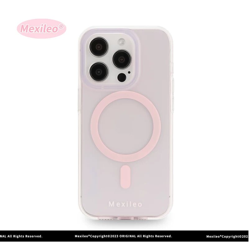 Mexileo Магнитный матовый чехол для iPhone 13 - прозрачно-розовый