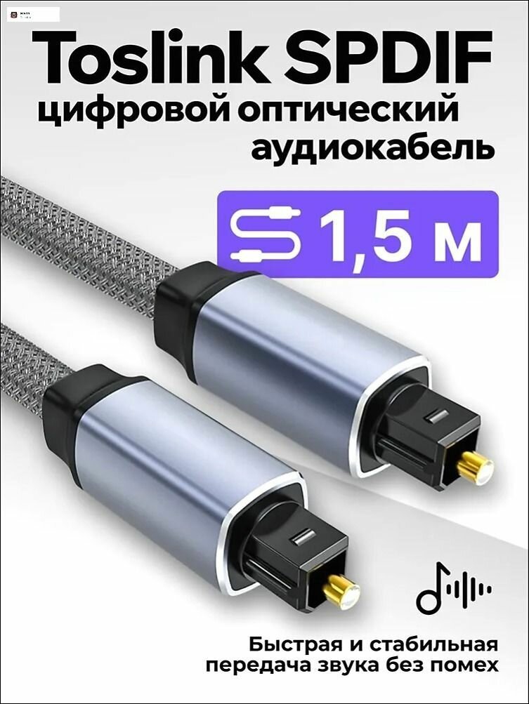 Toslink кабель, цифровой оптический кабель SPDIF, аудиокабель 1,5 метра