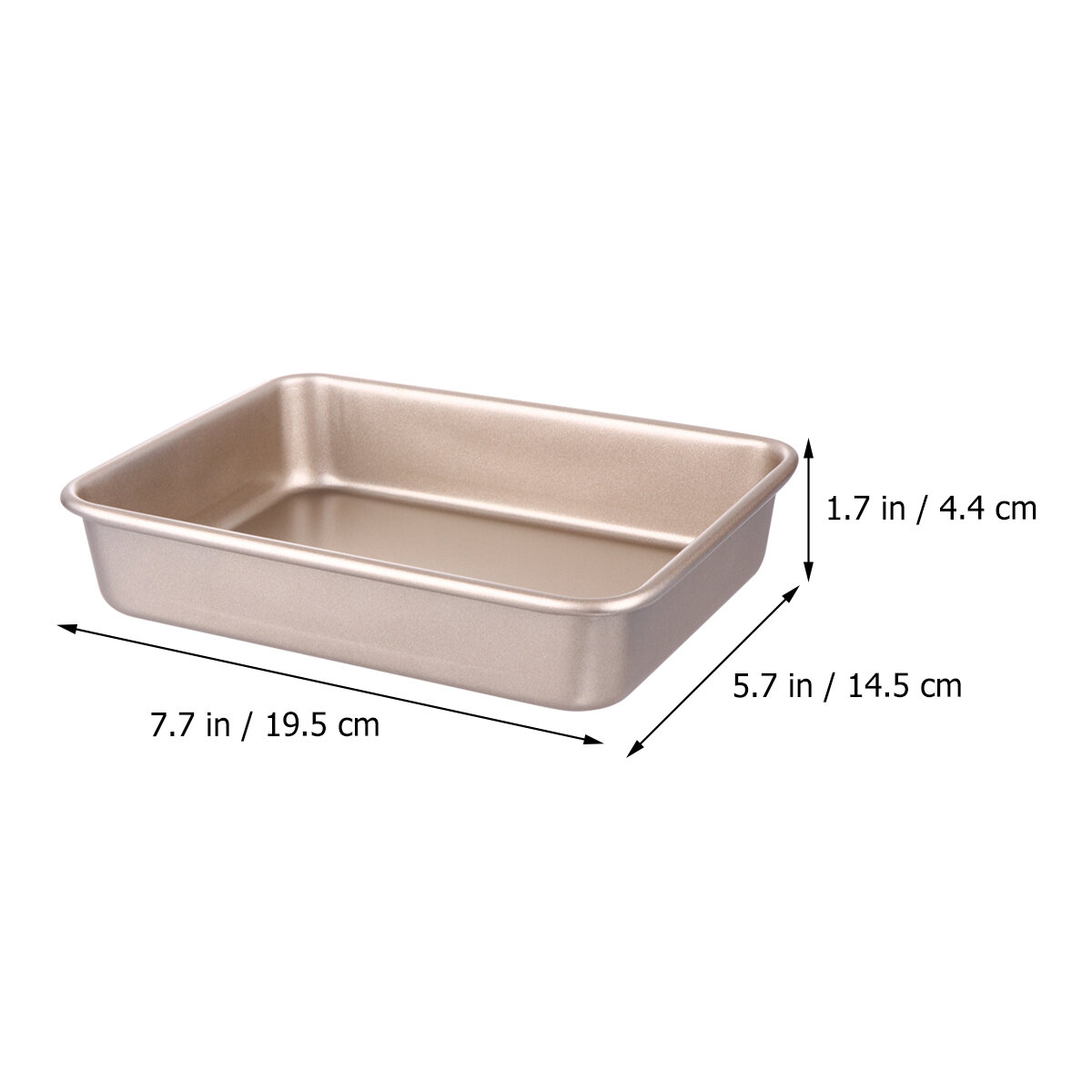 Поднос Для Выпекания Нуги Из Углеродистой Стали Золотой 19.5X14.5X4.4Cm