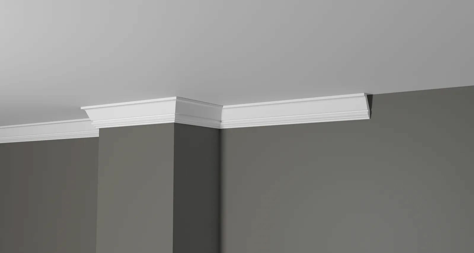 Карниз Decor-Dizayn DD24 Белая Лепнина Д2000хВ39хТ24 / Декор Дизайн
