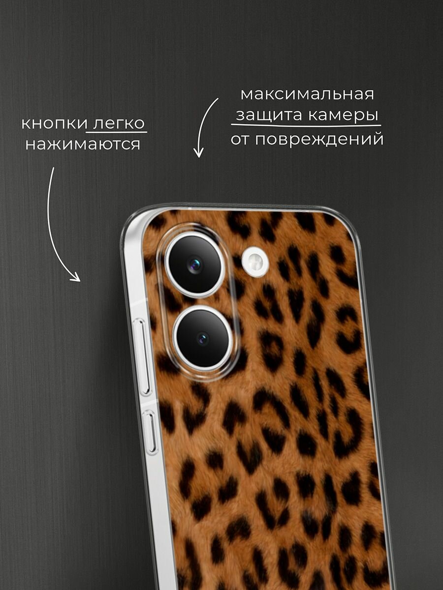 Силиконовый чехол на Poco X8 Pro / Поко X8 Про с принтом Мех леопарда — фото 1