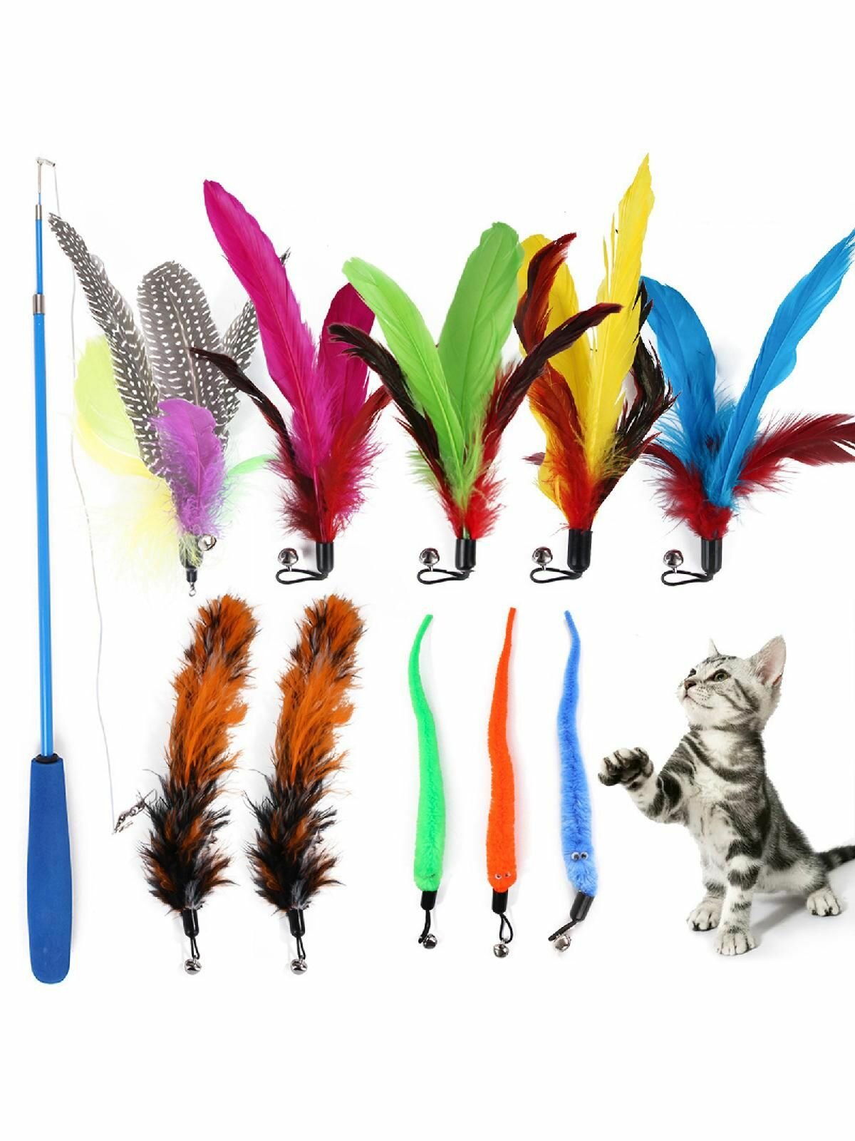 (1 комплект) Кошачья удочка funny cat stick комбинированная Игрушка-№ 5
