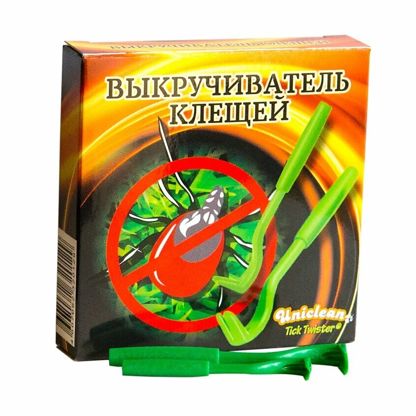 Выкручиватель клещей Uniclean Tick Twister, в комплекте 2 крючка.