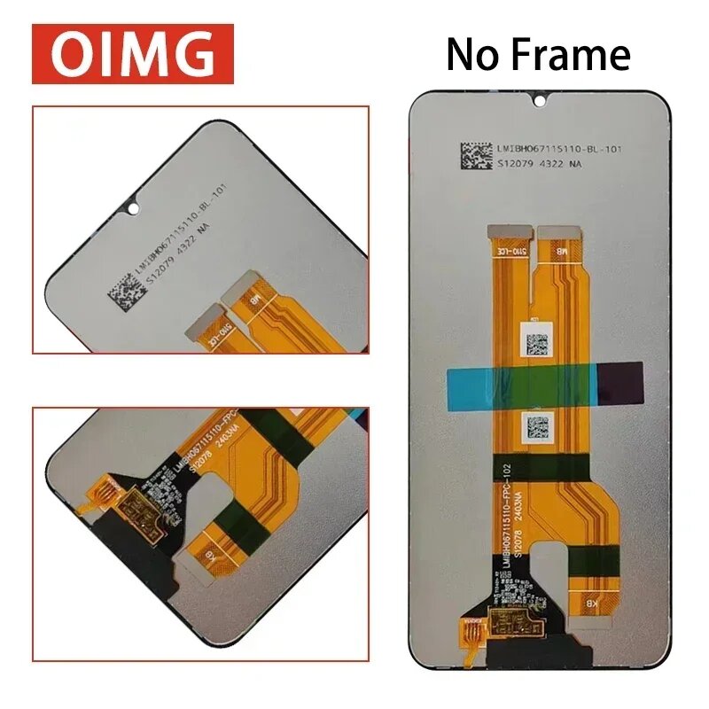 6,74 "проектированный ЖК-дисплей для Oppo Realme C61 RMX3939, дигитайзер сенсорного LCD No Frame