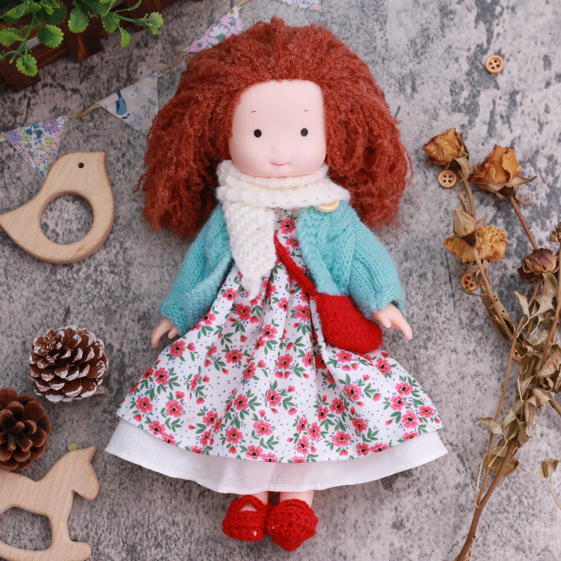 Кукла Вальдорф, vinyl doll7, в пасторальном стиле