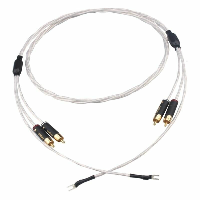 Серебряный кабель тонарма RCA, - B