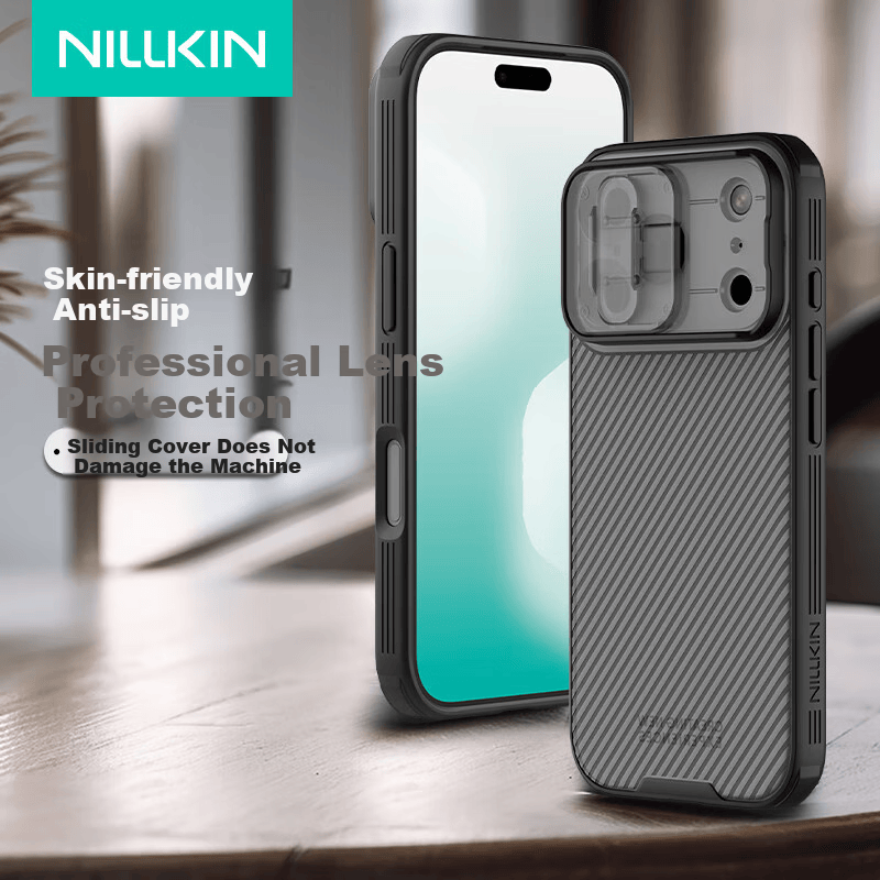 NILLKIN чехол для iPhone 17 Pro с выдвижной крышкой, защитой объектива, полным покрытием, противоударный, деловой
