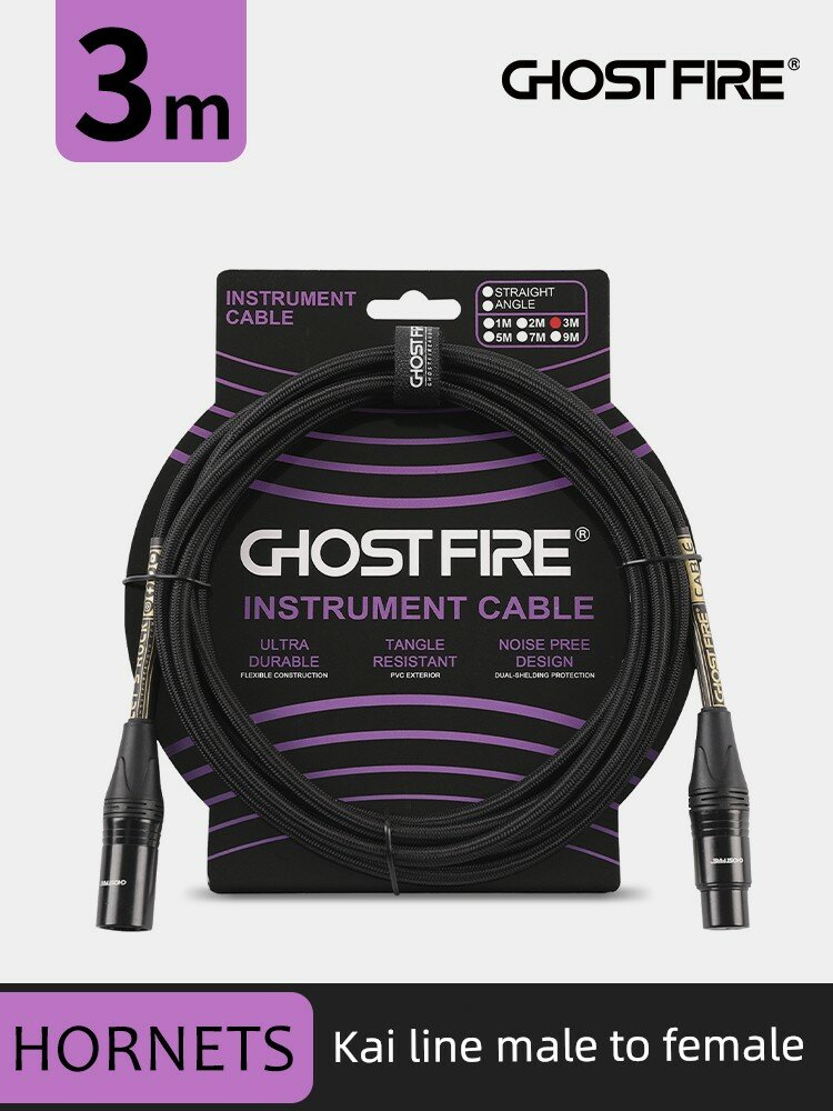 Кабель для микрофона GHOST FIRE XLR, большой трехжильный аудиокабель, 6,5 мм (штекер-гнездо), XLR, сбалансированная