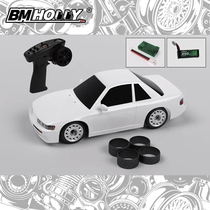 Белый RC дрифт-кар FMS BMRX-FLD S13 1:28 RTR