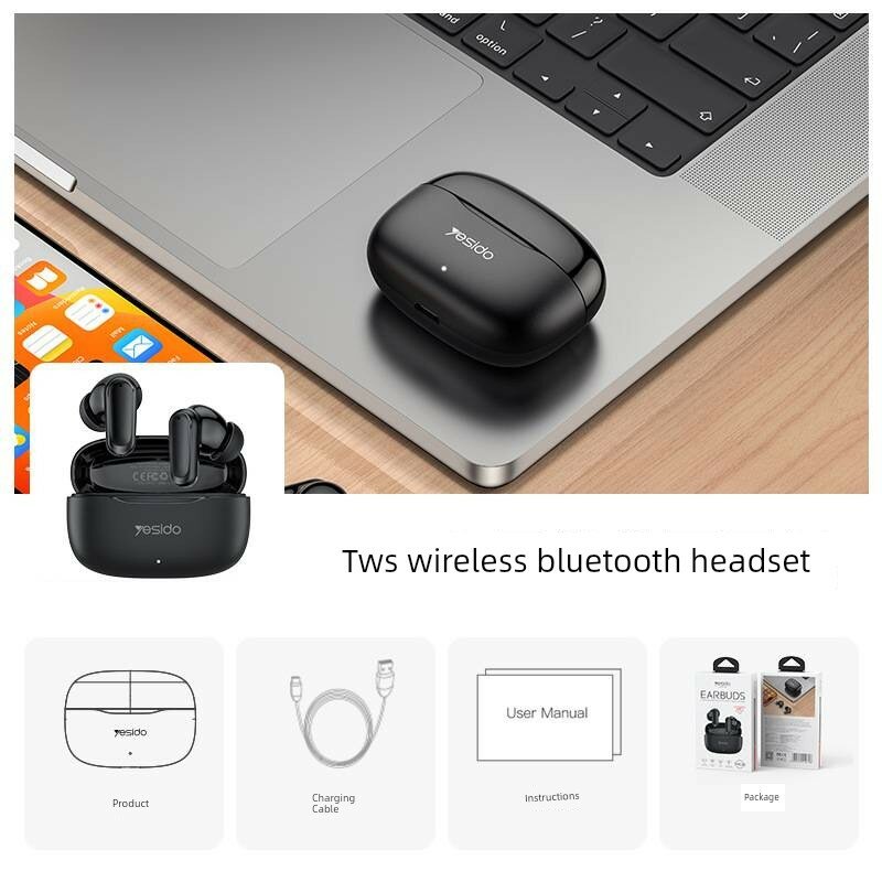 Премиальные беспроводные наушники Bluetooth с HD стереозвуком, долгим сроком работы до 30 часов, черный цвет, удобная