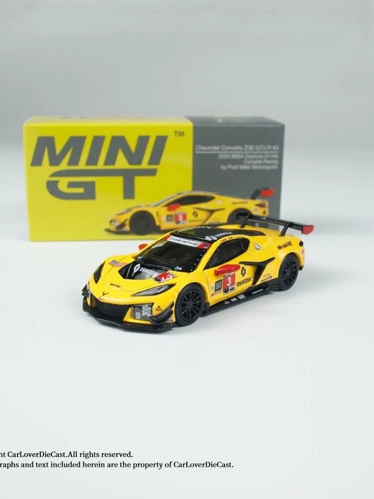 Машинка MINI GT 1/64 854 minigt Chevrolet Corvette Z06 GT3. R #3 Die-cast Alloy Car Model Collection Gift