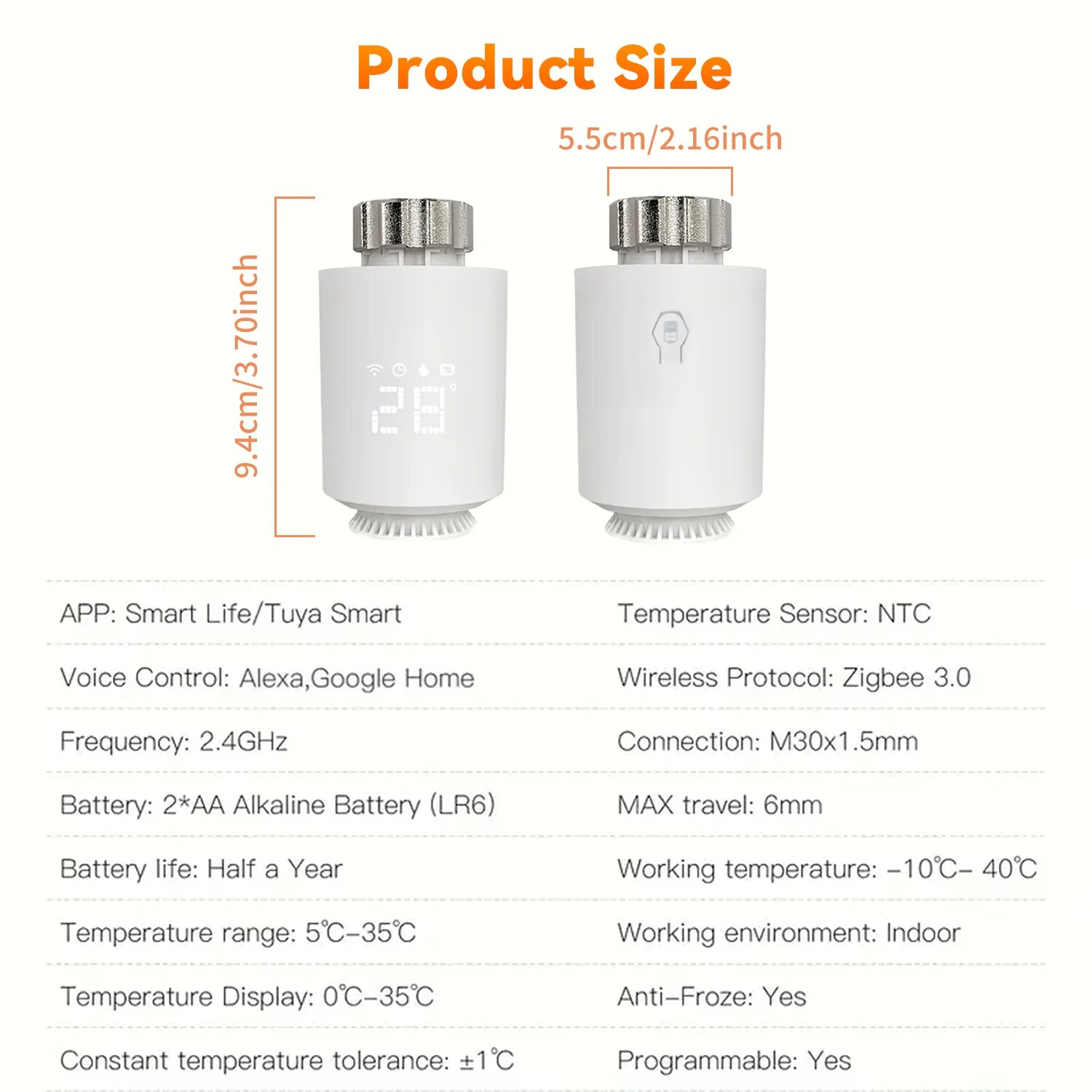 Smart Life Zigbee Термостат для радиаторов