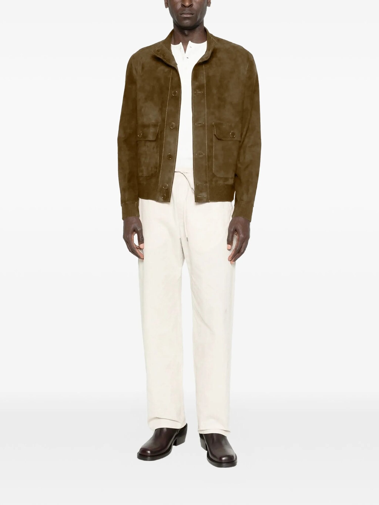 Куртка Salvatore Santoro Button-up suede jacket, размер 50, brown — фото 1