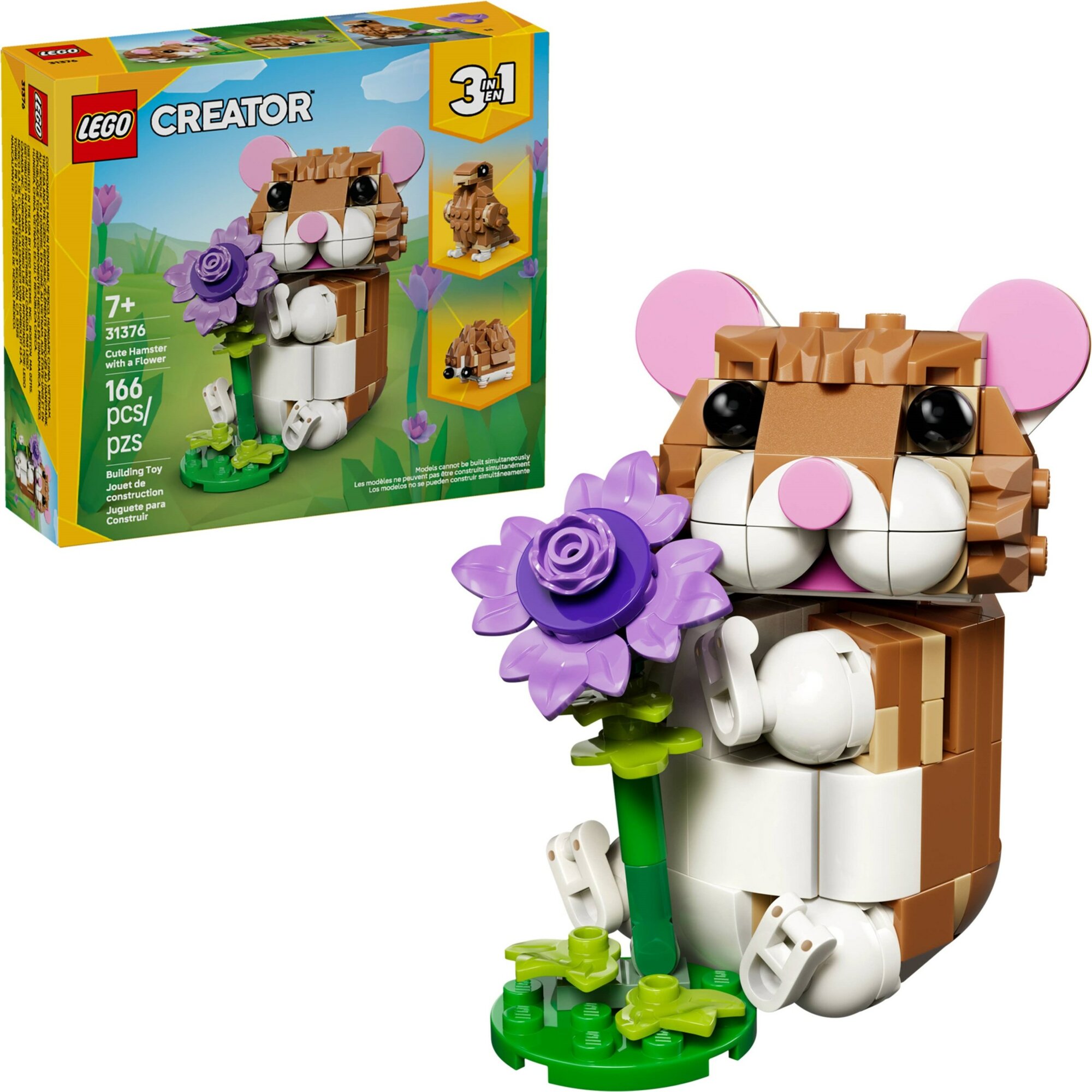 Конструктор LEGO Creator 31376 Милый хомячок с цветком, 166 деталей