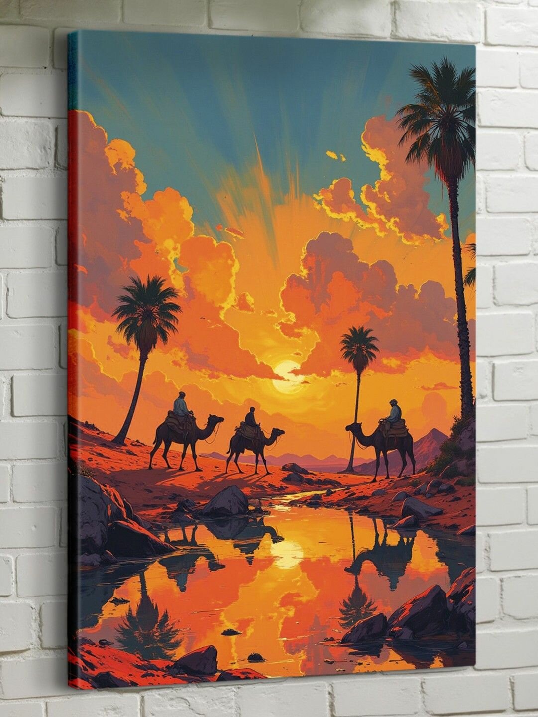 "Оранжевое эхо" - картина на холсте, 45x30 см.