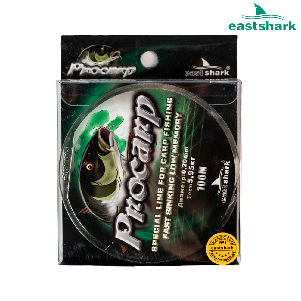 Леска PROCARP 100 м черно-зеленая 0,28