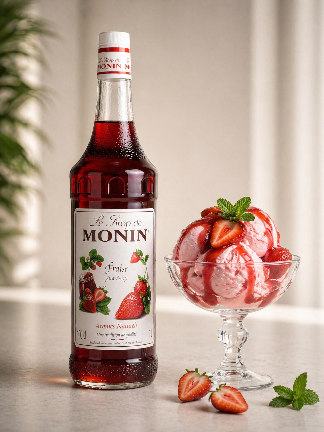 Сироп для коктейлей и десертов Клубника 1л MONIN, без ГМО, натуральный продукт