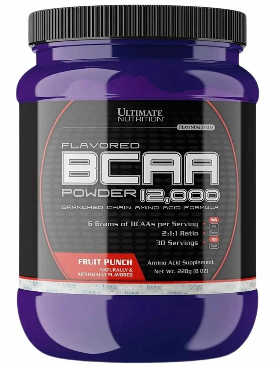 Ultimate Nutrition BCAA Powder 12,000 (228 g) , бсаа , Аминокислоты, Фруктоый пунш