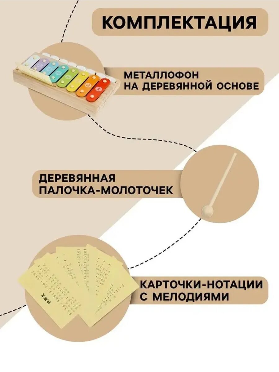 Обучающий музыкальный металлофон для малышей