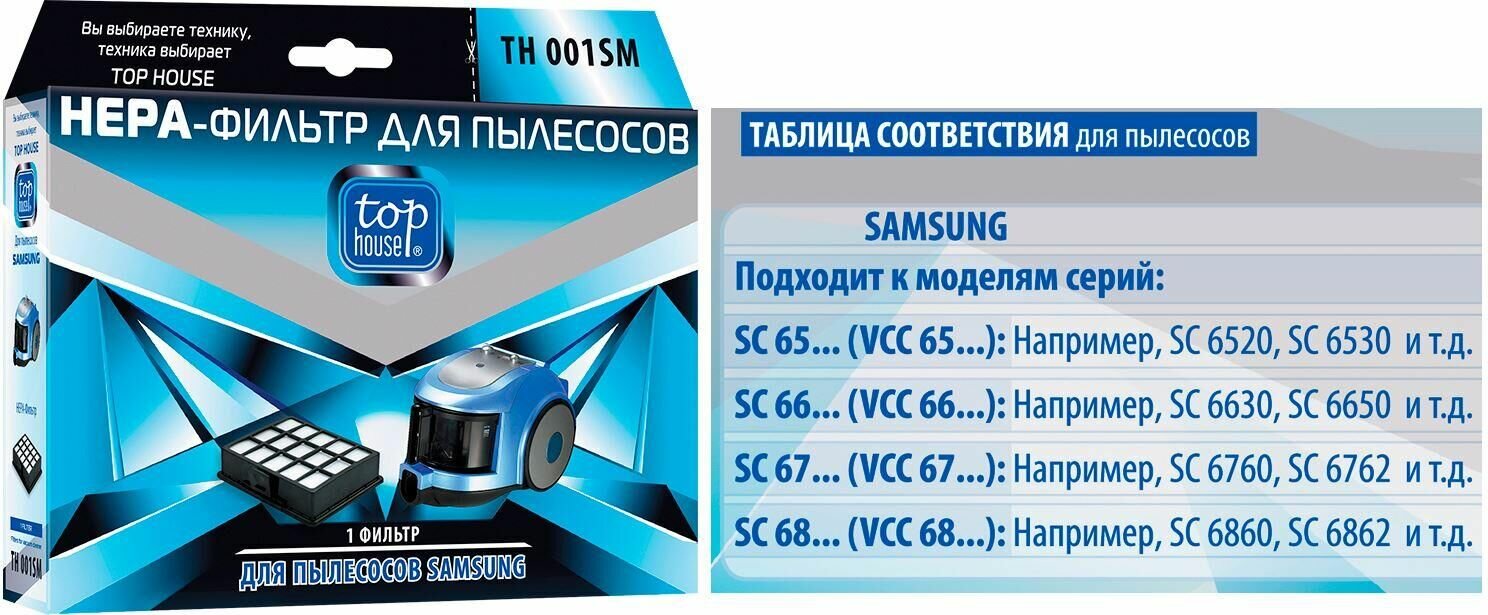 HEPA-Фильтр для TOP HOUSE пылесосов TH 001SM, 1 шт 392814