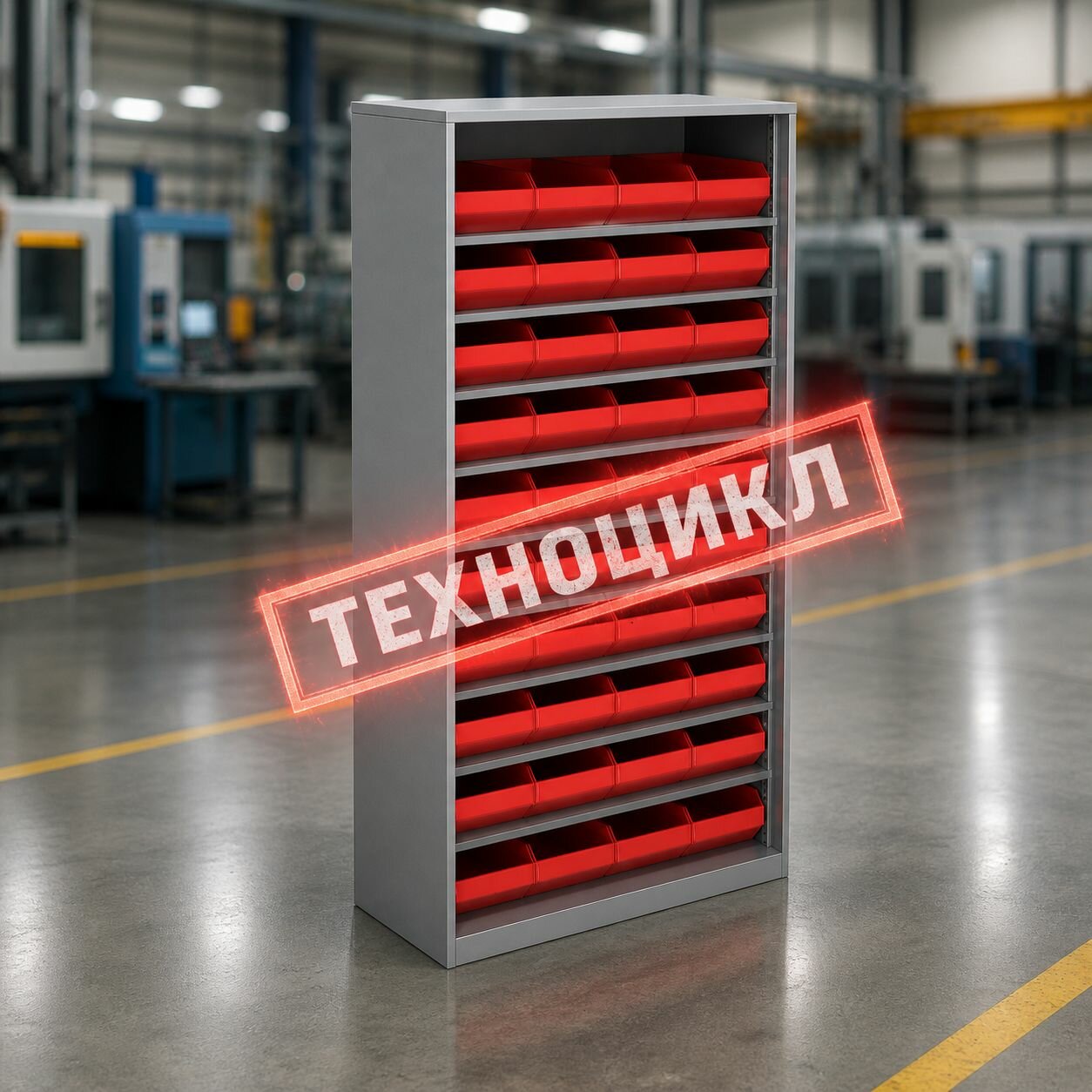 Шкаф для пластиковых лотков ТЦЛ-40-5 (без дверей), 2000х1030х450 мм, серый RAL 7035 техноцикл