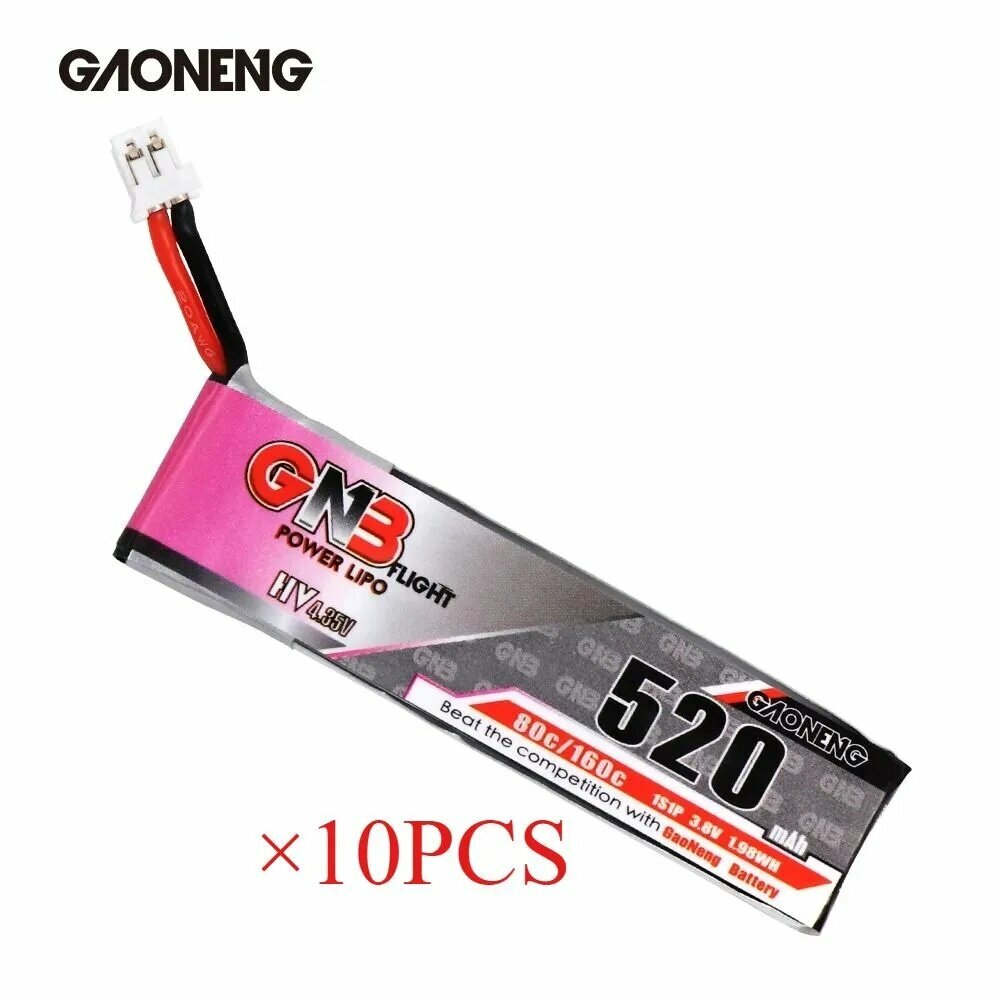 Gaoneng GNB 520mAh 3.8V 80C/160C 1S HV 4.35V Lipo Battery With PH2.0 Plug Аксессуары для игрушечных машин